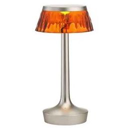 Flos Bon Jour Unplugged Tischleuchte Matt Chrome Amber