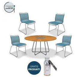 Houe Set mit CIRCLE Dining Table &Oslash;150 und 4 x CLICK Dining Chair ohne Armlehnen Petrol