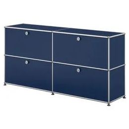 USM Haller Sideboard mit 4 Klappt&uuml;ren Stahlblau