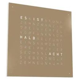 QLOCKTWO Earth 45 Steel Series Hazelnut White Deutsch