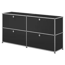USM Haller Sideboard mit 4 Klappt&uuml;ren Graphitschwarz