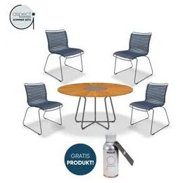 Houe Set mit CIRCLE Dining Table &Oslash;150 und 4 x CLICK Dining Chair ohne Armlehnen Dark blue