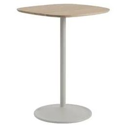 muuto Soft Cafe Bar-/Tresentisch, 70 x 70 cm, eiche massiv / grau