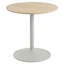 muuto Soft Beistelltisch, &Oslash; 48 cm, h&ouml;he 48 cm, eiche massiv / grau