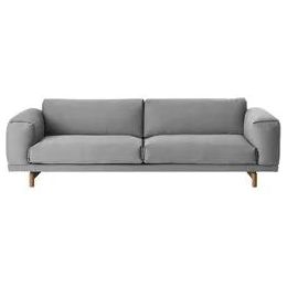 muuto Rest Sofa 3-Sitzer, steelcut trio 133 / eiche natur