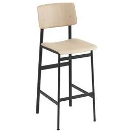 muuto Loft Barhocker, h&ouml;he 75 cm, eiche natur / schwarz