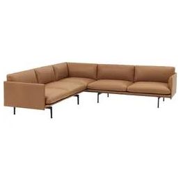 muuto Outline Ecksofa, refine leder cognac / schwarz