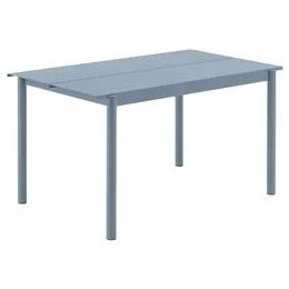 muuto Linear Steel Gartentisch, 140 x 75 cm, pale blue
