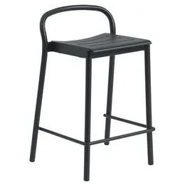 muuto Linear Steel Barhocker, h&ouml;he 65 cm, anthrazit black