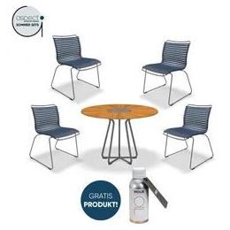 Houe Set mit CIRCLE Dining Table &Oslash;110 und 4 x CLICK Dining Chair ohne Armlehnen Dark blue