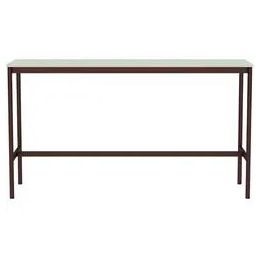 muuto Base Stehtisch, 190 x 50 cm, h&ouml;he 105 cm, light green laminat / brown red