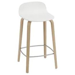 muuto Visu Barhocker, h&ouml;he 65 cm, wei&szlig; / eiche natur