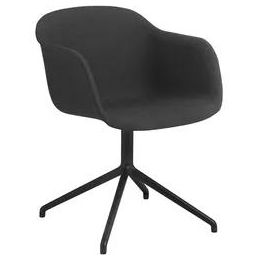 muuto Fiber Armchair, swivel base, remix 183 / schwarz
