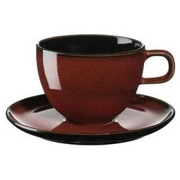 Asa Selection kolibri Kaffeetasse mit Unterteller, rusty red 0,25l