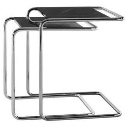 Thonet B 97 Serious Beistell- und Satztisch 2er Set Nero Marquina