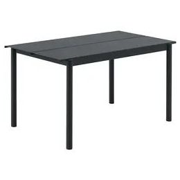 muuto Linear Steel Gartentisch, 140 x 75 cm, anthrazit black