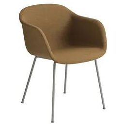 muuto Fiber Armchair, tube base, remix 433 / grau