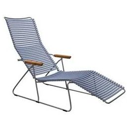 Houe CLICK Sunlounger mit Bambusarmlehnen Pigeon blue
