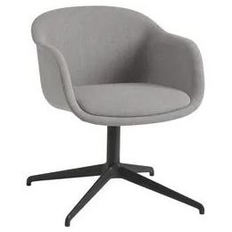 muuto Fiber Conference Armchair, swivel base, re-wool 108 / schwarz