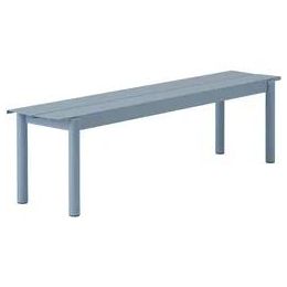 muuto Linear Steel Gartenbank, 170 cm, pale blue