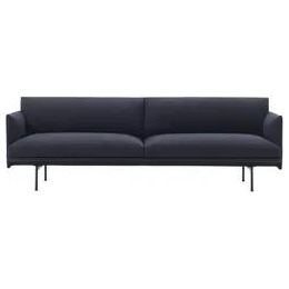 muuto Outline Sofa 3-Sitzer, vidar 554 / schwarz