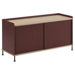muuto Enfold Sideboard, 124 x 63 cm, eiche ge&ouml;lt / deep red