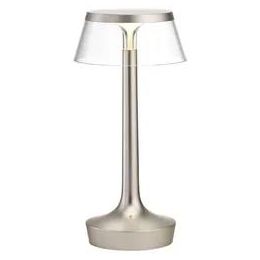 Flos Bon Jour Unplugged Tischleuchte Matt Chrome Transparent