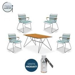 Houe Set aus SKETCH Dining Table 160cm und 4x Click Dining Chair mit Bambusarmlehnen Multi Color 2