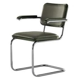 Thonet S 64 P Freischwinger Polster Graphite Green