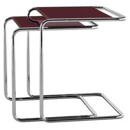 Thonet B 97 Serious Beistell- und Satztisch 2er Set Graphite Ruby Red