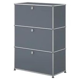 USM Haller Highboard, mit 3 Klappt&uuml;ren Mittelgrau