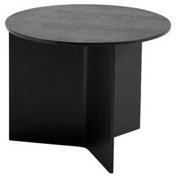 Hay Slit Table Wood Beisteltisch Rund &Oslash;45 cm lackierte Eiche Black