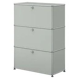 USM Haller Highboard, mit 3 Klappt&uuml;ren Lichtgrau