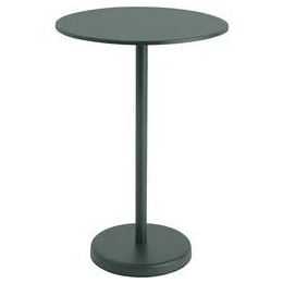 muuto Linear Steel Stehtisch, &Oslash; 70 cm, dunkelgr&uuml;n