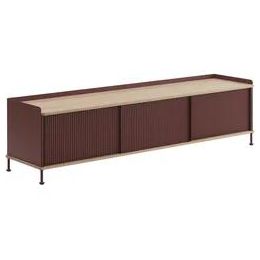 muuto Enfold Sideboard, 186 x 48 cm, eiche ge&ouml;lt / deep red