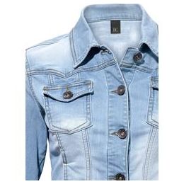 Jeansjacke Heine, Damen, Gr. 36, blau (bleached), 95% Baumwolle, 3% Polyester, 2% Elasthan, unifarben, Jacken Jeansjacke