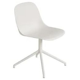 muuto Fiber Side Chair, swivel base with return, natural white / wei&szlig;