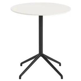 muuto Still Cafe Tisch, &Oslash; 65 cm, wei&szlig; nanolaminat / schwarz