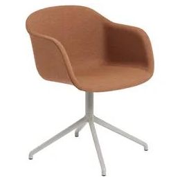 muuto Fiber Armchair, swivel base with return, remix 452 / grau