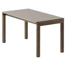 muuto Couple Couchtisch, 84 x 40 cm, 1 plain - taupe / eiche dunkel ge&ouml;lt