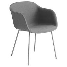 muuto Fiber Armchair, tube base, remix 133 / grau