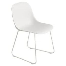 muuto Fiber Side Chair, sled base, natural white / wei&szlig;