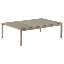 muuto Couple Couchtisch, 84 x 120 cm, 2 plain 1 wavy - taupe / eiche natur