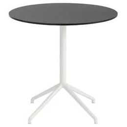 muuto Still Cafe Tisch, &Oslash; 75 cm, schwarz nanolaminat / wei&szlig;