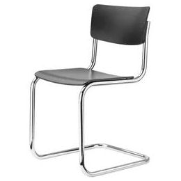 Thonet S 43 Freischwinger Chrom Buche schwarz gebeizt