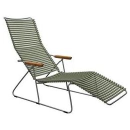 Houe CLICK Sunlounger mit Bambusarmlehnen Olive green