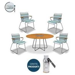 Houe Set aus CIRCLE Dining Table &Oslash;150 und 4x CLICK Dining Chair mit Bambusarmlehen Multi Color 2