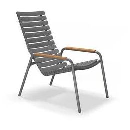 Houe ReCLIPS Lounge chair mit Bambusarmlehnen Dark grey
