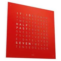 QLOCKTWO Earth 45 Steel Series Red Pepper White Deutsch