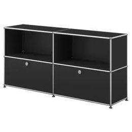USM Haller Sideboard mit 2 Klappt&uuml;ren graphitschwarz